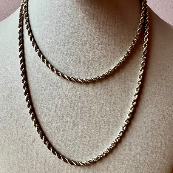 Jewelry | Long Rope Chain Necklace 925 Sterling Silver Thickcould Be ...